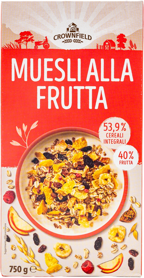 Test e Recensione CROWNFIELD (LIDL) MUESLI ALLA FRUTTA | Altroconsumo